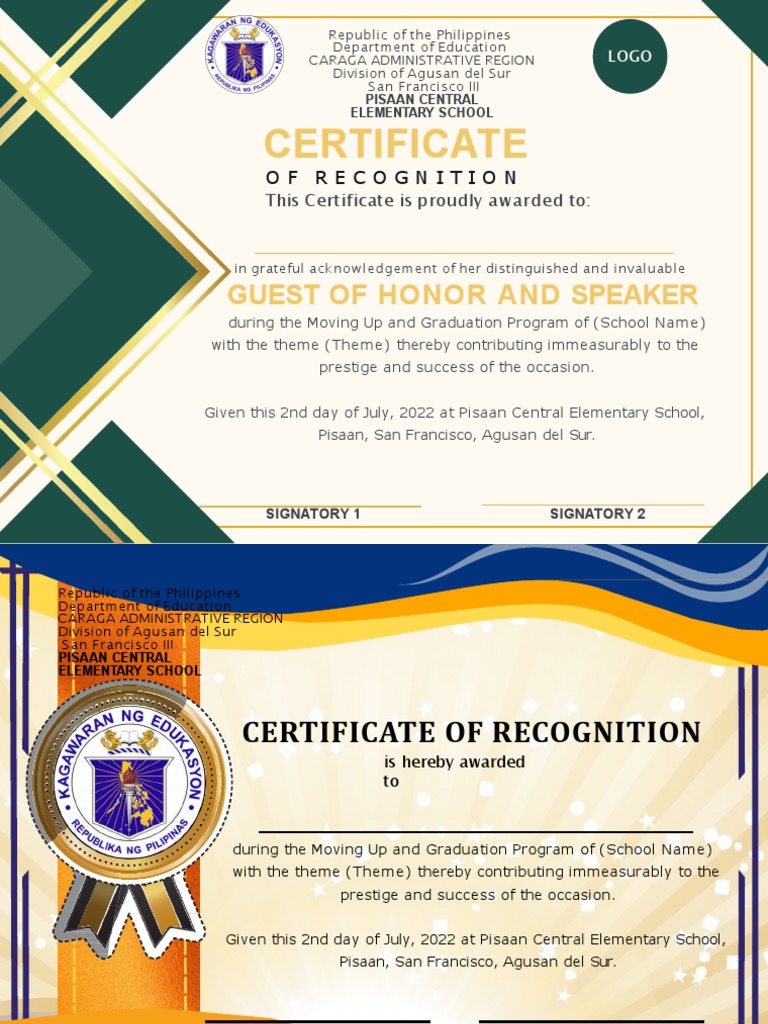 Guest Speaker Certificate of Recognition | PDF | Administrative Law ...