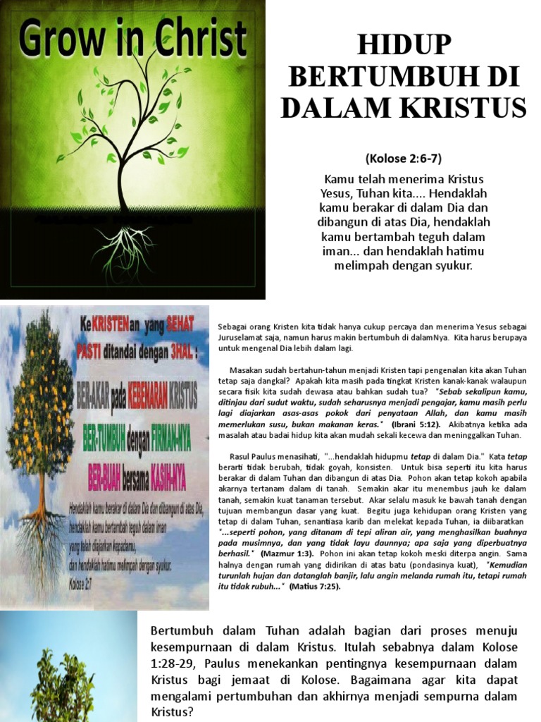 Hidup Bertumbuh Di Dalam Kristus | PDF