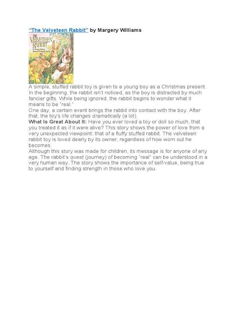 "The Velveteen Rabbit" by Margery Williams | PDF
