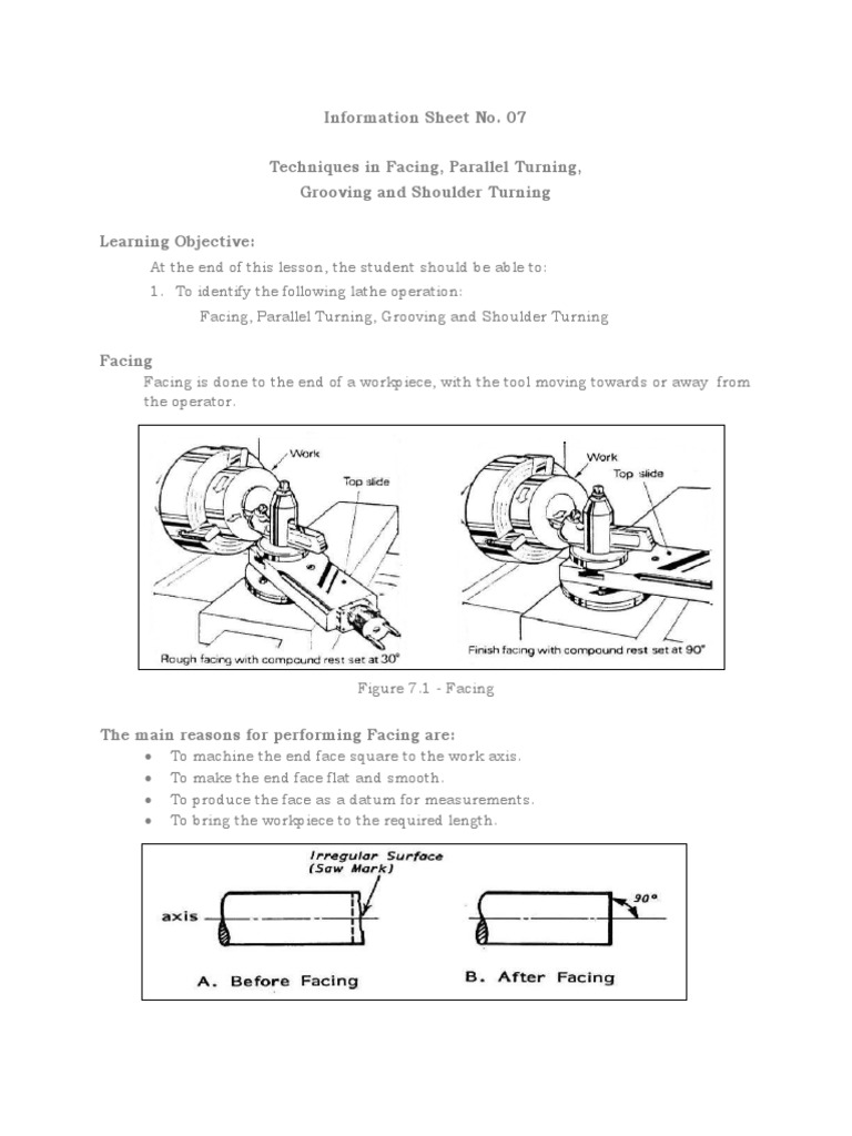 Information Sheet No. 07 Techniques in Facing, Parallel Turning ...