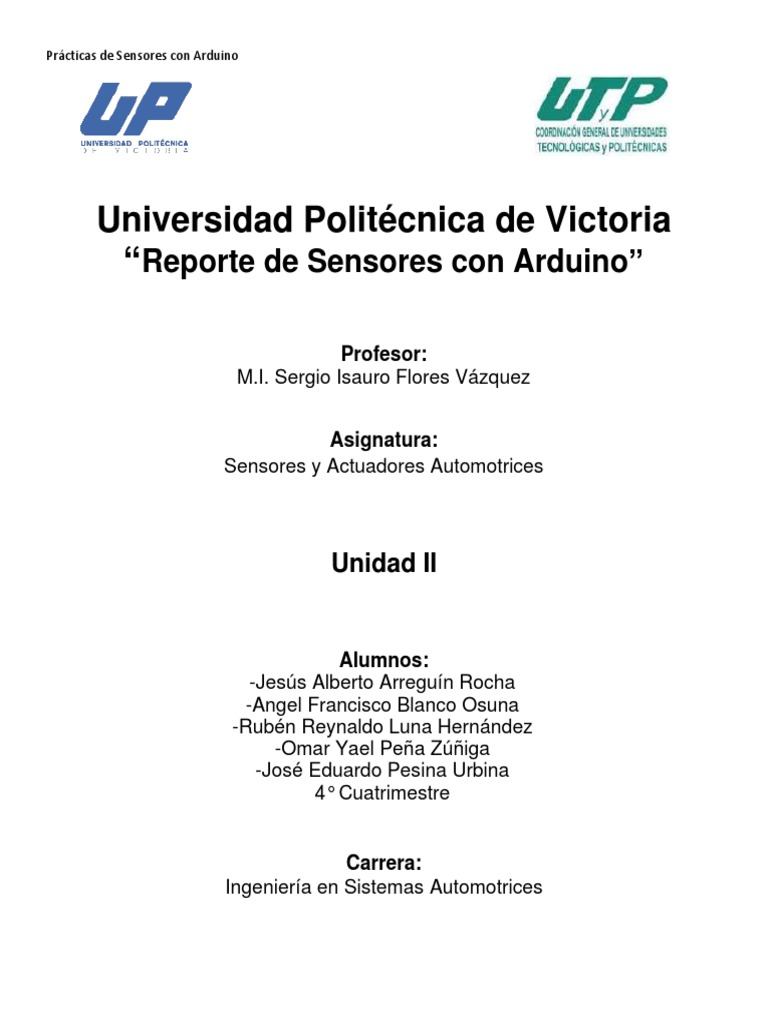Prácticas de Sensores Con Arduino | PDF | Diodo emisor de luz | Arduino