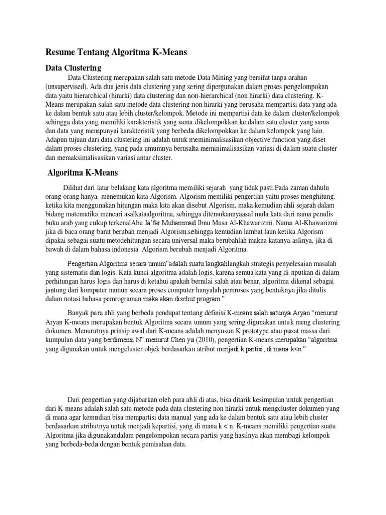 Pembalajaran Mesin Algoritma K-Means | PDF | Teknologi & Rekayasa