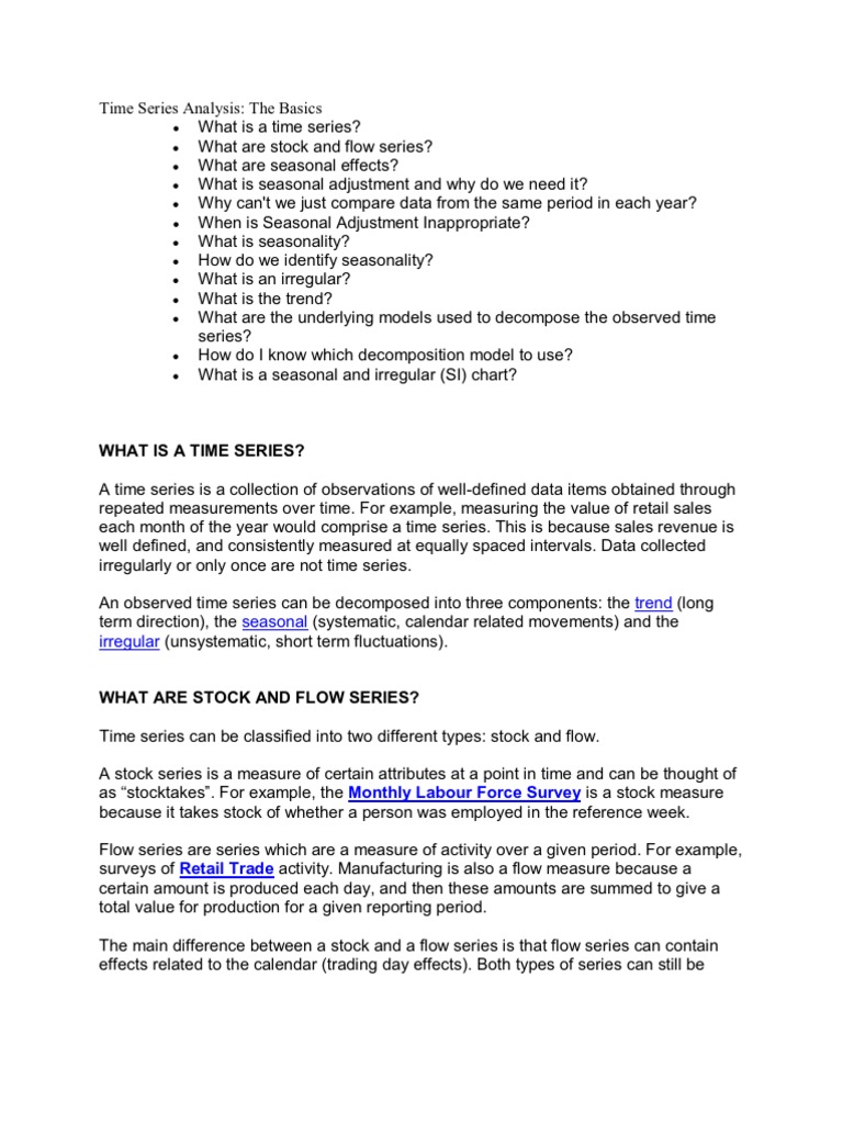 Time Series Analysis | PDF | Seasonality | Seasonal Adjustment