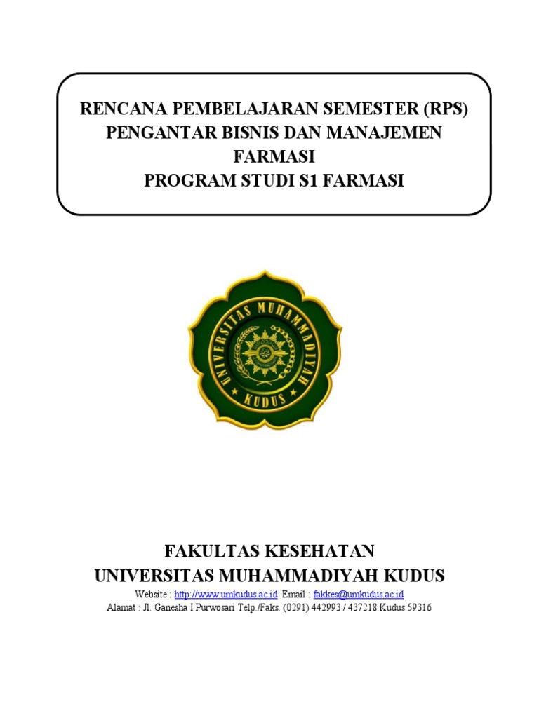 RPS Bisnis & Manajemen Farmasi | PDF | Sains & Matematika