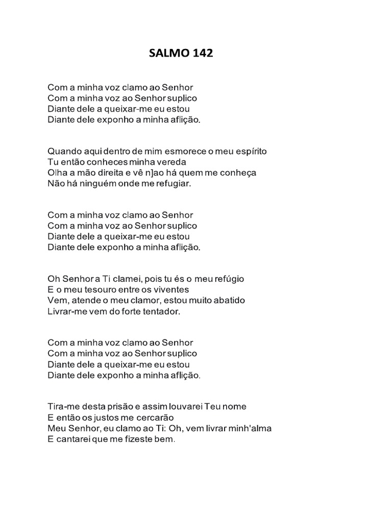Letra Salmo 142 02 | PDF