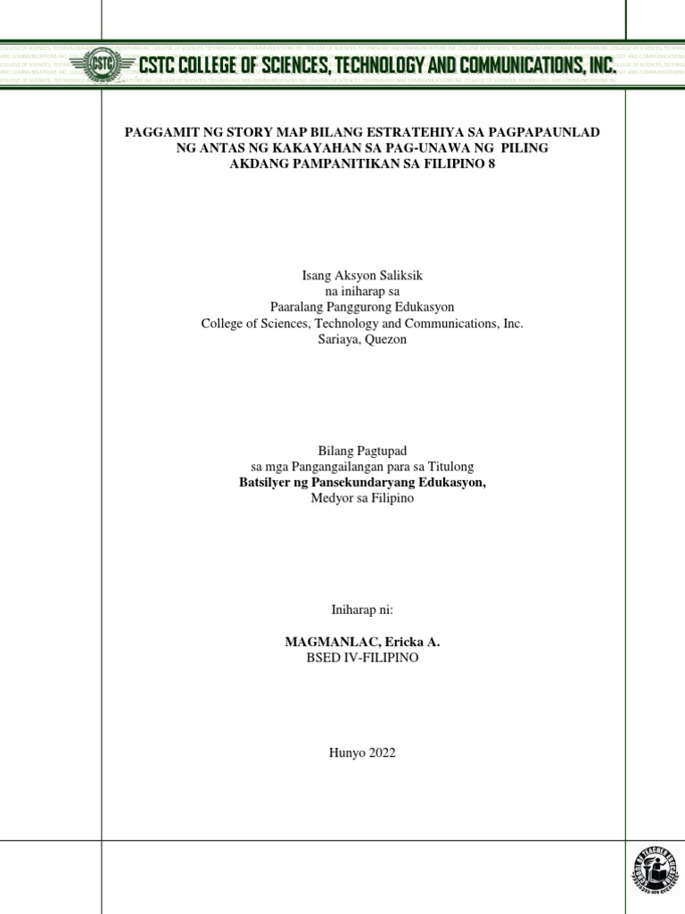 Action Research Sa Filipino | PDF | Human Communication | Dialect