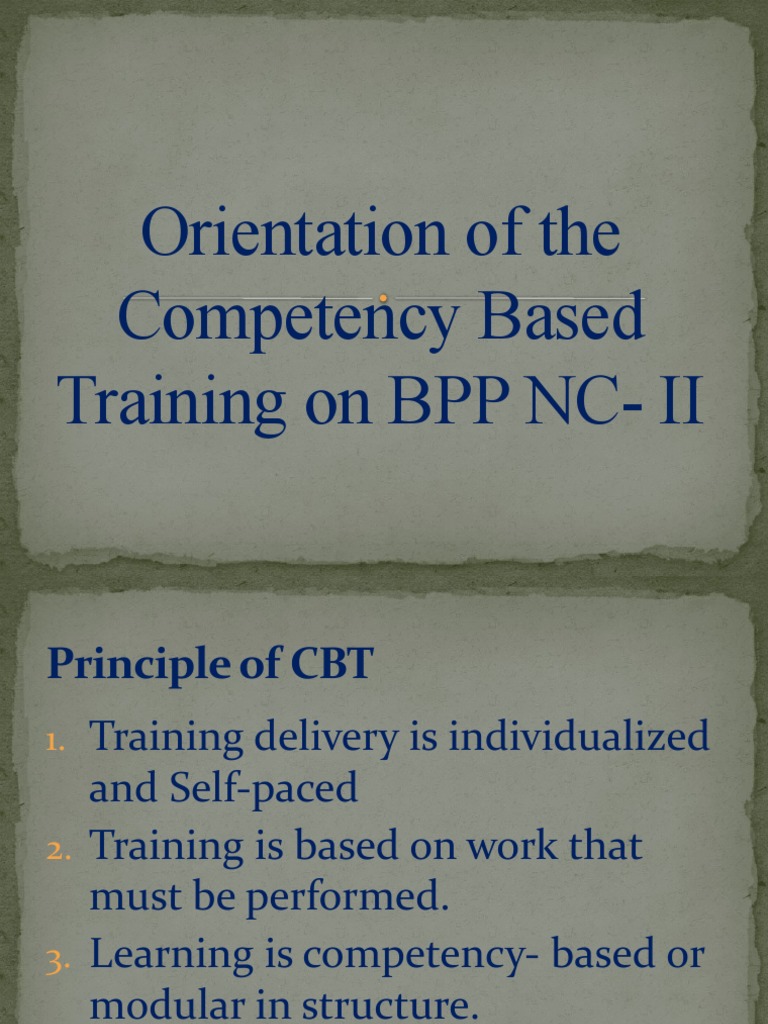 Orientation of The Competency Based Training On BPP | PDF | Educational ...