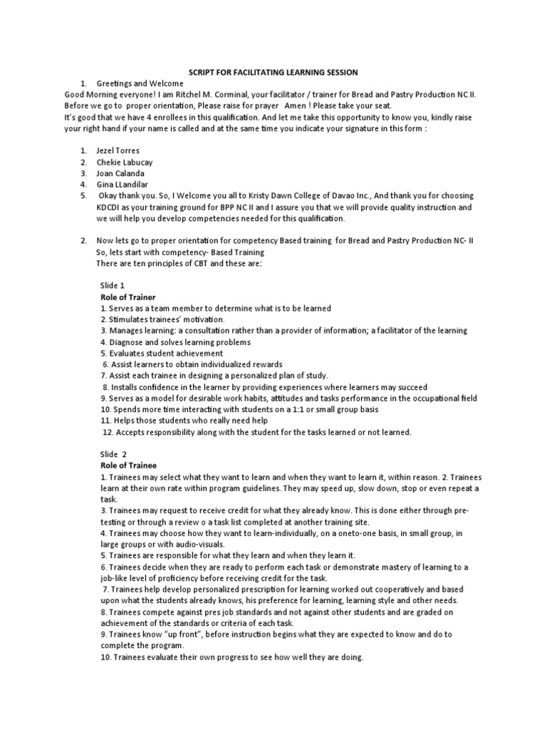 SCRIPT FOR FLS TM 1 | PDF | Learning | Laboratories
