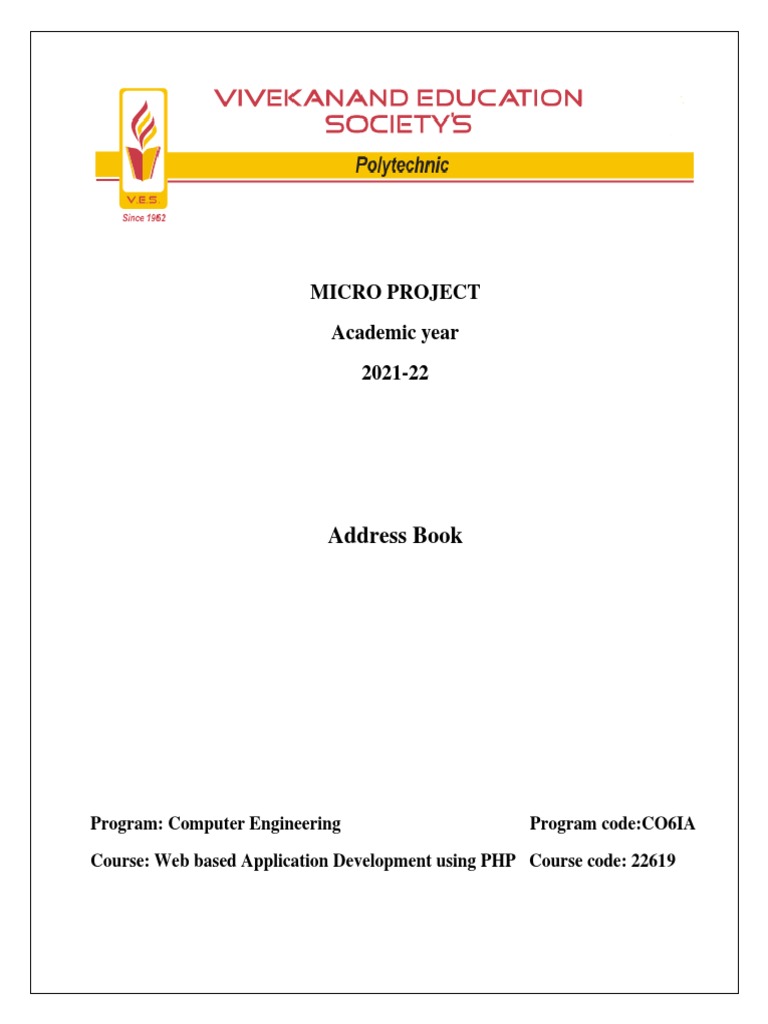WBP Micro Project | PDF | Databases | Php WBP Micro Project | PDF | Databases | Php