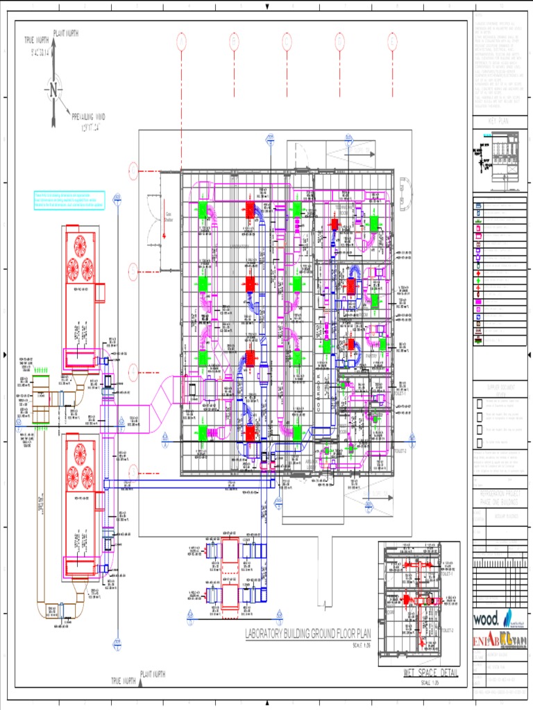 A B C D E: Laboratory Building Ground Floor Plan | PDF | Duct (Flow ...
