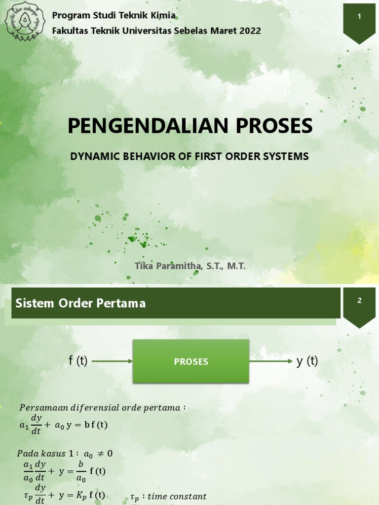 Pertemuan 10 Proses DInamik Order 1 | PDF