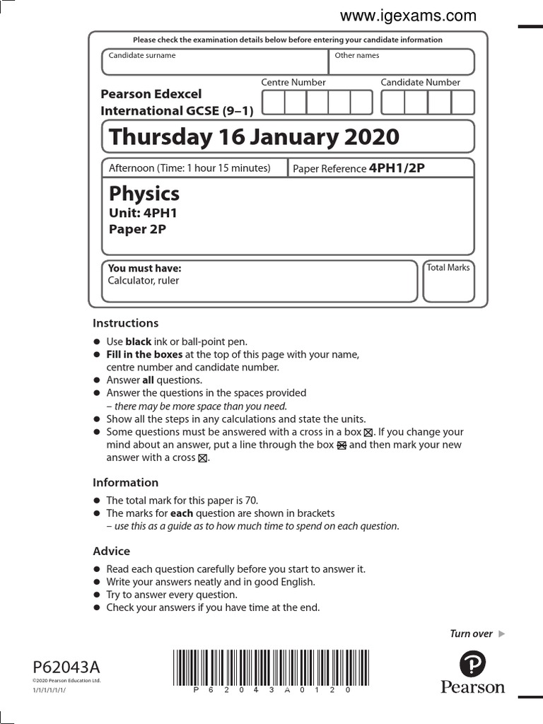 IGCSE Physics-Past Paper - Jan 20 Paper 2P (QP) | PDF | Power Station ...