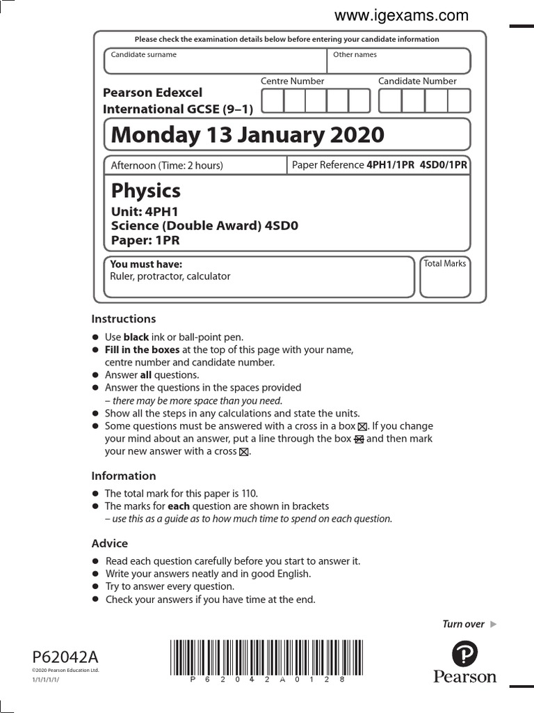 IGCSE Physics 2020 Physics Paper 1 (PR) - 2 | PDF | Electrical ...