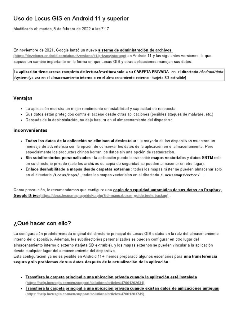 Sistema de Archivos Android1 - Portal Locus GIS | PDF | Android (sistema operativo) | Archivo de ...
