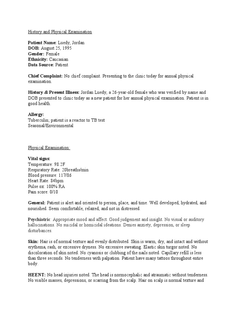 Final Physical Examination | PDF | Thorax | Pulse