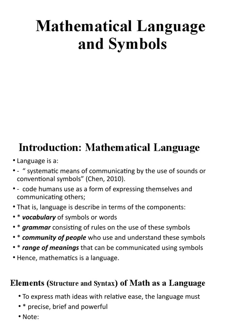 Mathematical Language and Symbols | PDF | Contradiction | Proposition