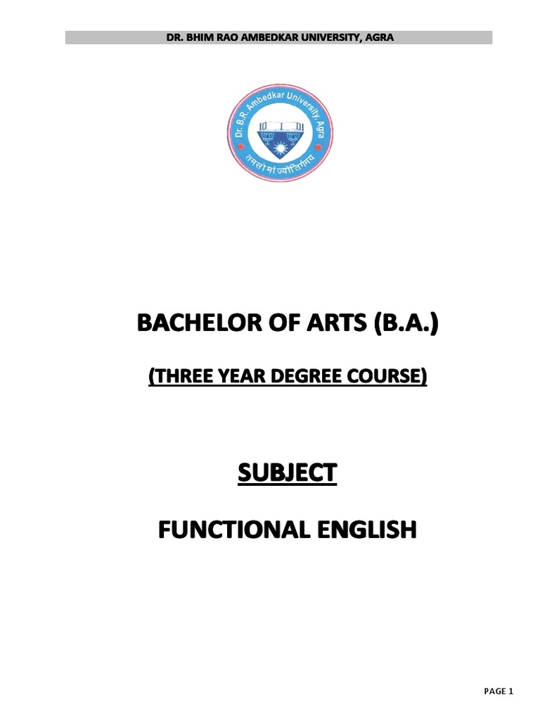BA Functional English Syllabus Overview | PDF | English Language | Verb