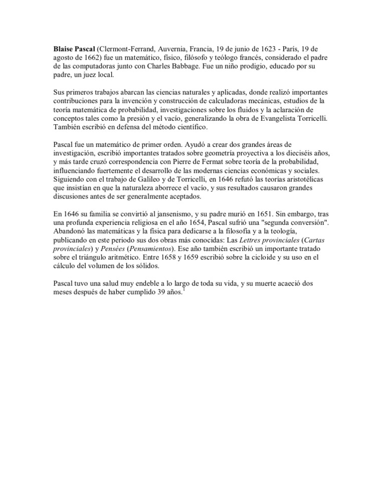 Blaise Pascal | PDF