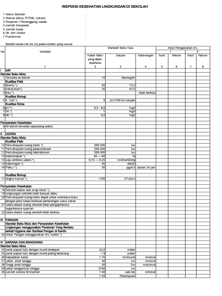 Form IKL Sekolah Fix | PDF