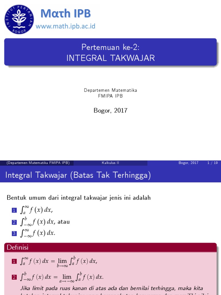 Integral Tak Wajar | PDF