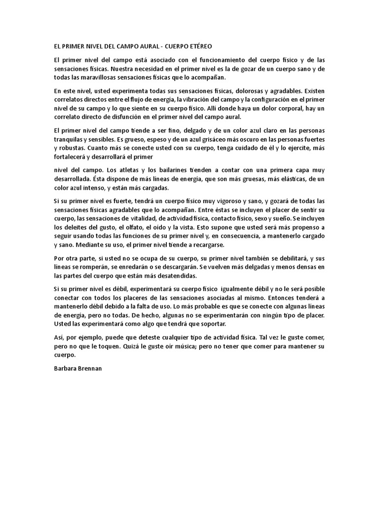 El Primer Nivel Del Campo Aural | PDF | Placer | Color
