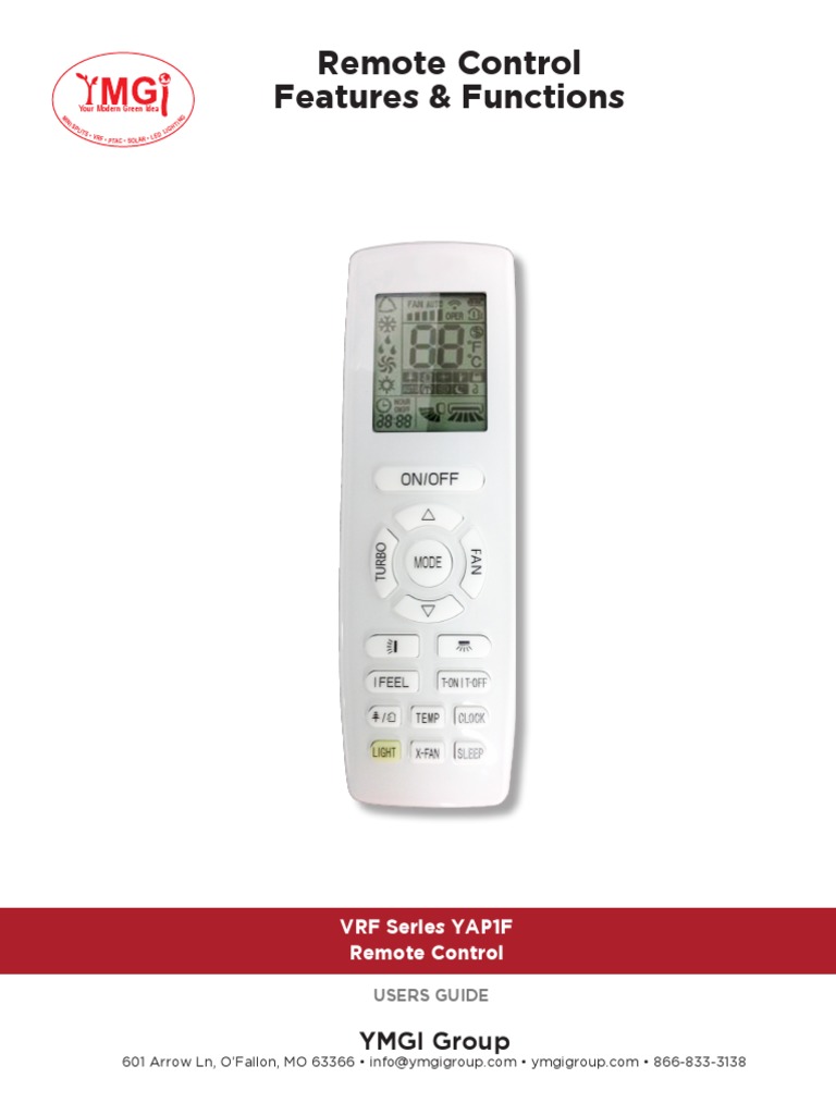 VRF Remote YAP1F Usersguide | PDF | Turbocharger | Equipment