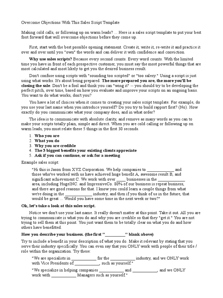 Telesales Script | PDF | Business Process | Business