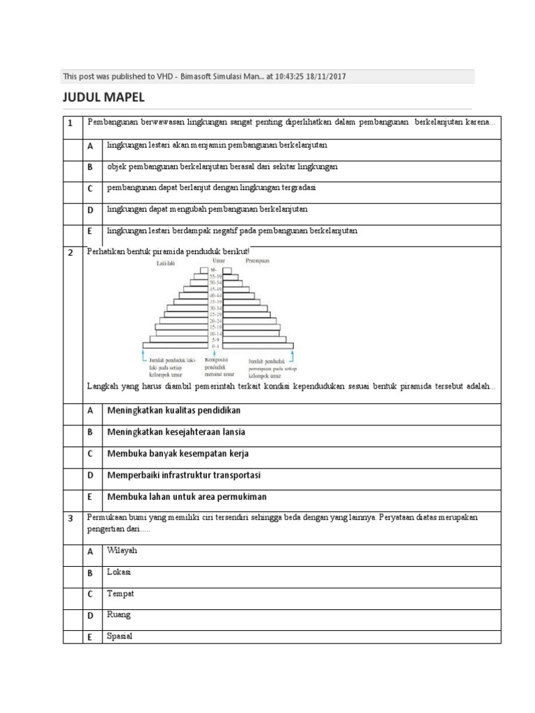 Format Soal CBT | PDF