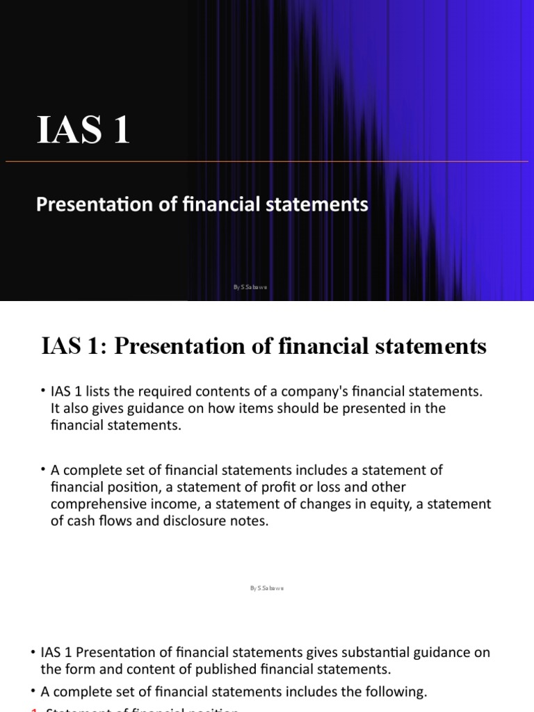 IAS 1-Presenation of Financial Statements | PDF | Equity (Finance) | Taxes