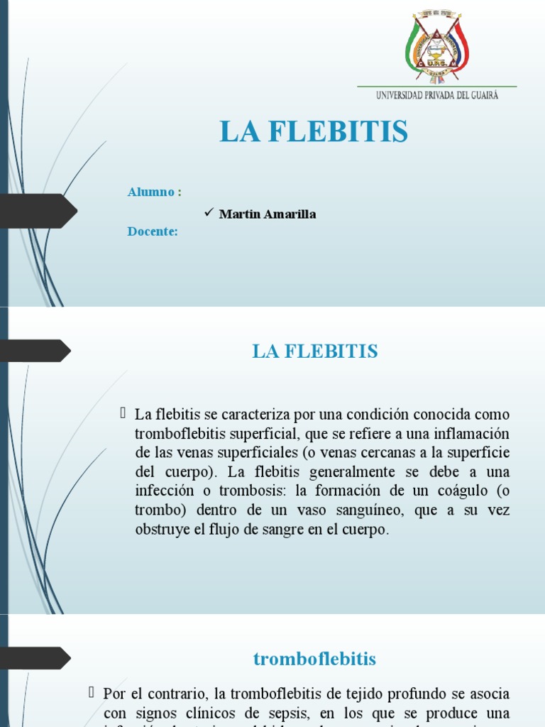 La Flebitis | PDF | Trombo | Medicina