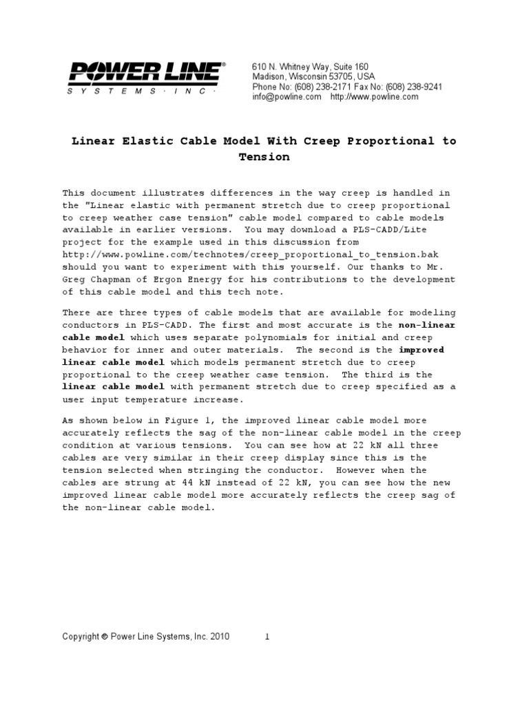 Improved Linear Cable Model | PDF | Creep (Deformation) | Nonlinear System