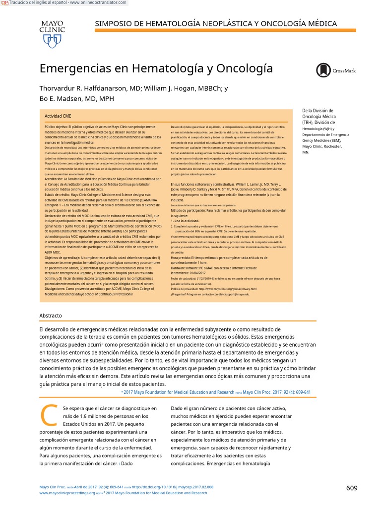 Emergencies in Hematology and Oncology - En.es | PDF | Cáncer ...