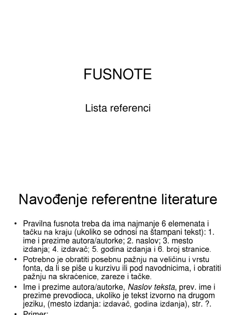 Fusnote: Lista Referenci | PDF