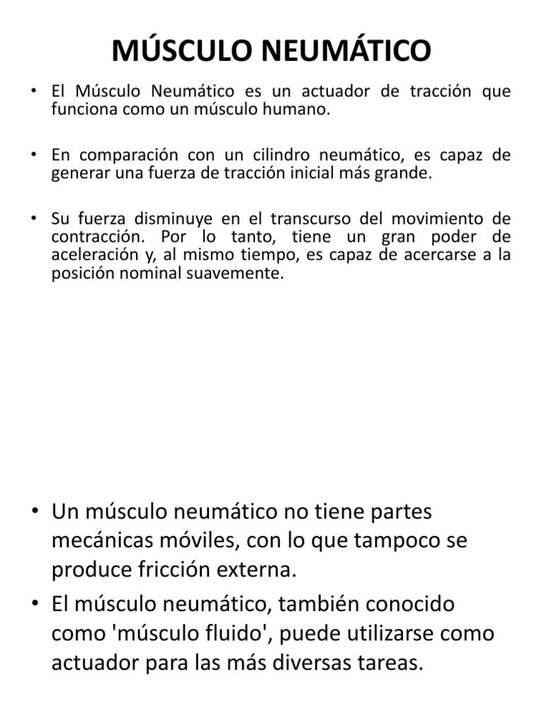 Músculo Neumático: Ventajas y Aplicaciones | PDF | Músculo esquelético ...
