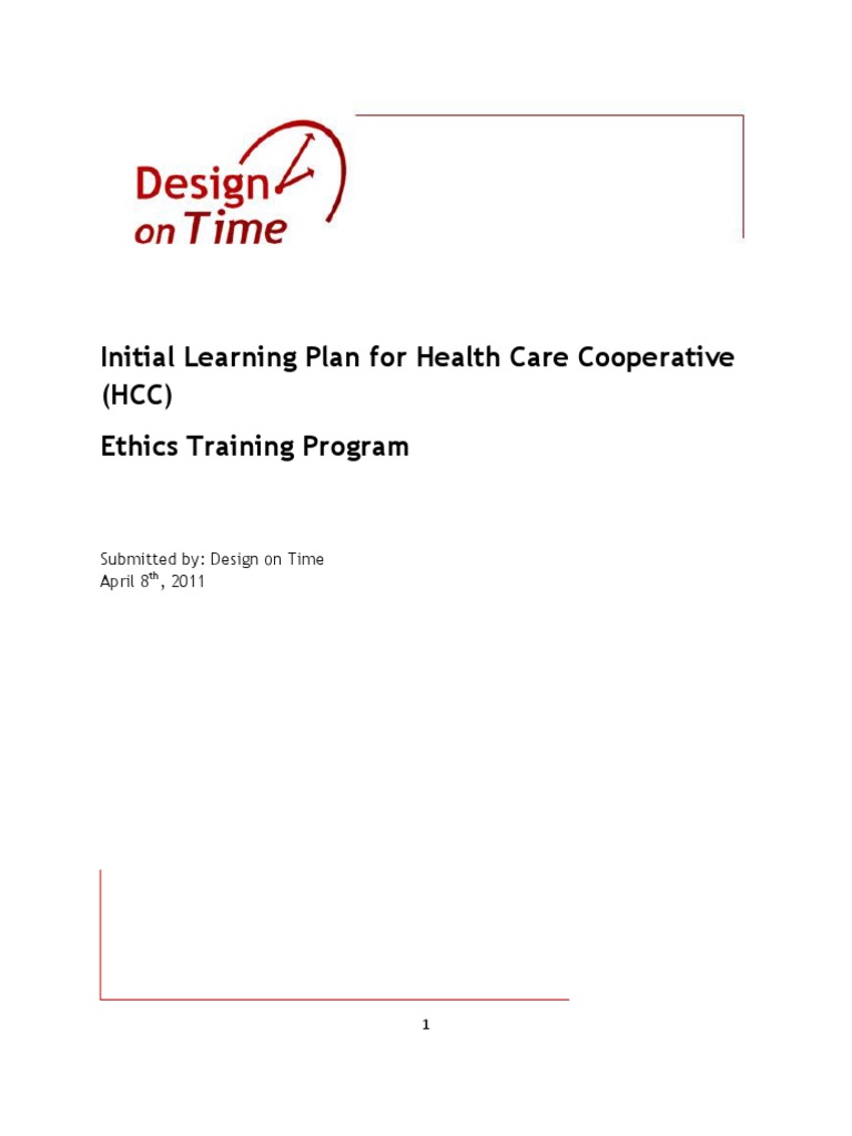 Initial Learning Plan For Health Care Cooperative (HCC) Ethics Training ...