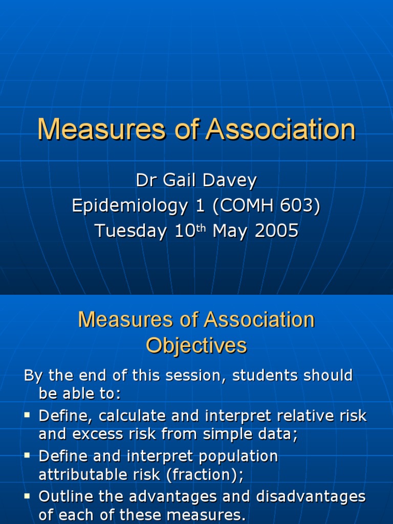 Measures of Association | PDF | Odds Ratio | Relative Risk