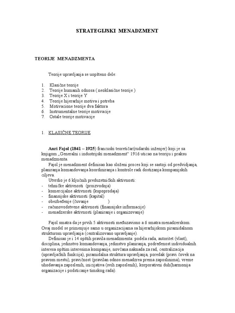 Strategijski Menadzment | PDF