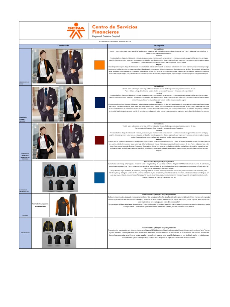 Uniformes - SENA - Aprendices FINAL F | PDF | Camisa | Color