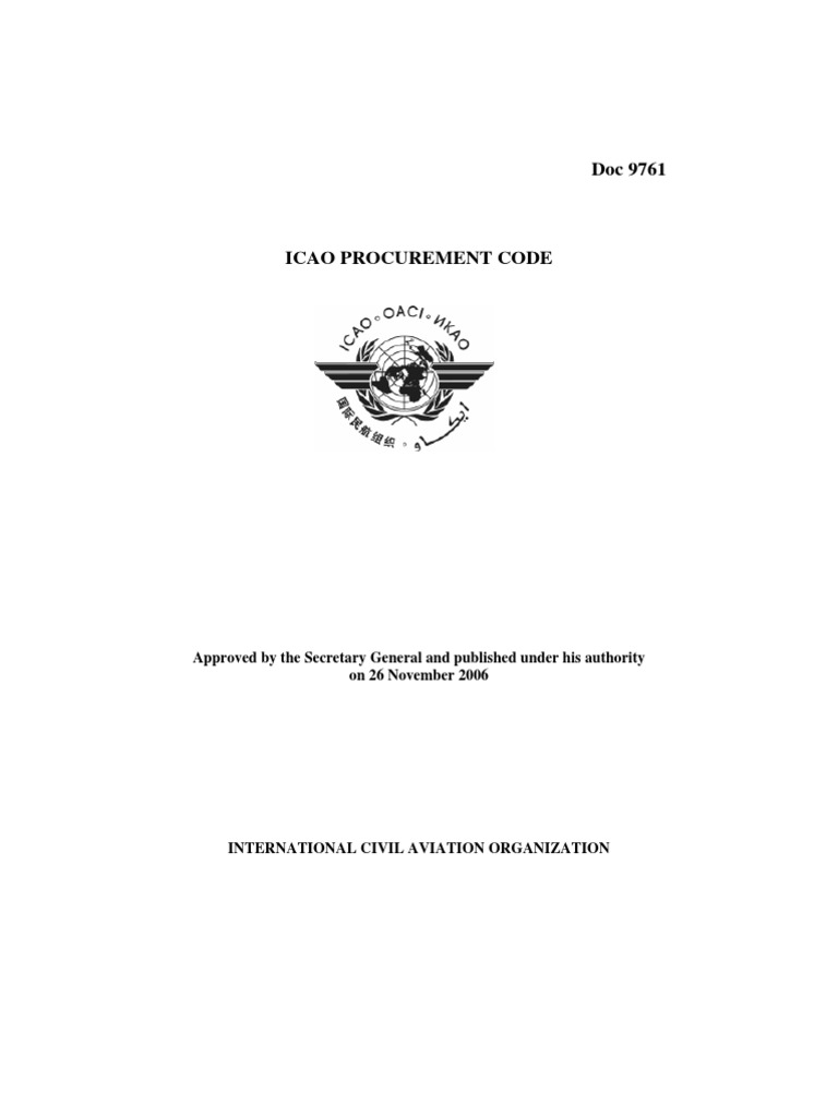 9761 ICAO Procurement Code | PDF | Procurement | Government