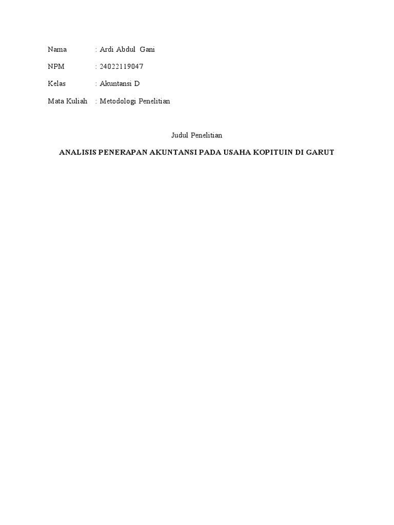 Ardi Abdul Gani - 24022119047 - MetLit | PDF