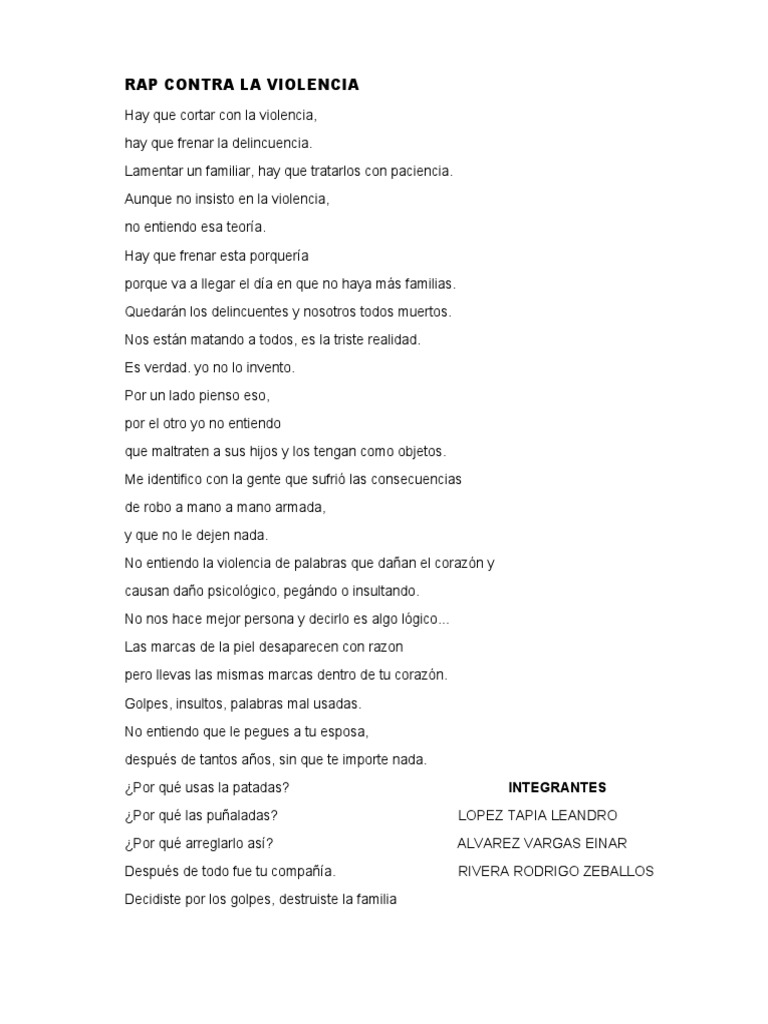 Rap Sobre La Violencia | PDF
