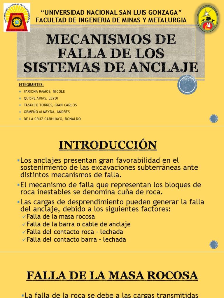 Mecanismos de Falla en Anclajes Subterráneos | PDF | Hormigón | Estrés (Mecánica)