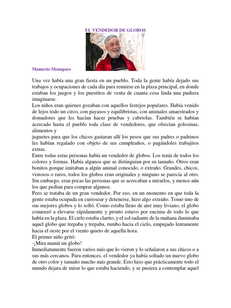 El Vendedor de Globos - Mamerto Menapace | PDF