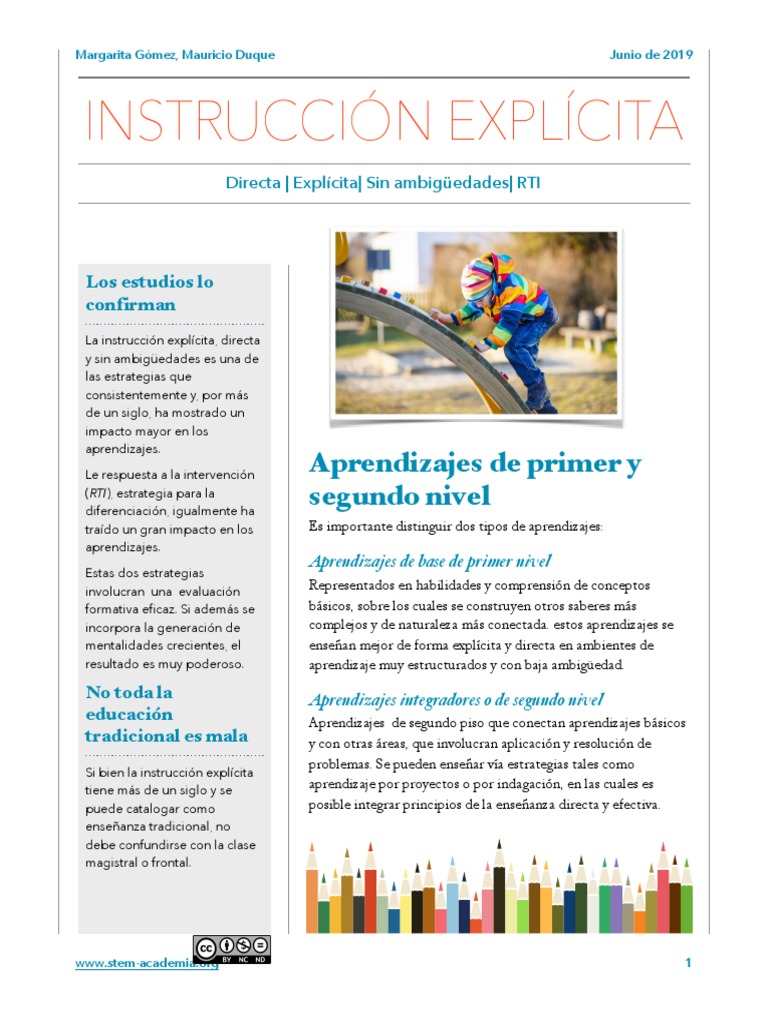 Instrucción Directa | PDF | Aprendizaje | Maestros