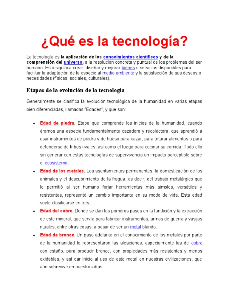 Qué Es La Tecnología | PDF | Bronce | Rieles