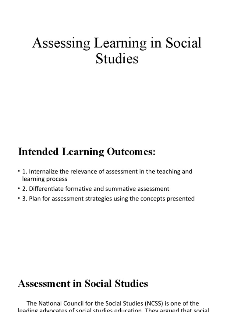 Assessing Learning in Social Studies | PDF | Educational Assessment ...