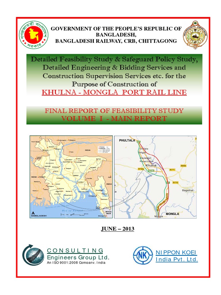 Feasibility Study Report-Khulna Mongla Port Railway Project | PDF ...