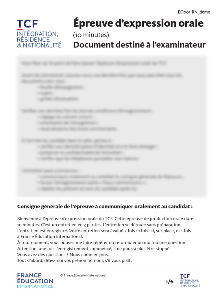 TCF Exemple Epreuve Eo | Download Free PDF | la communication