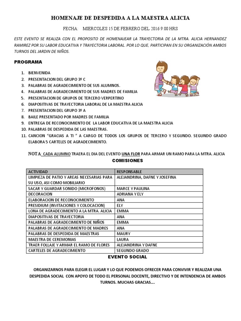 Despedida de La Maestra | PDF