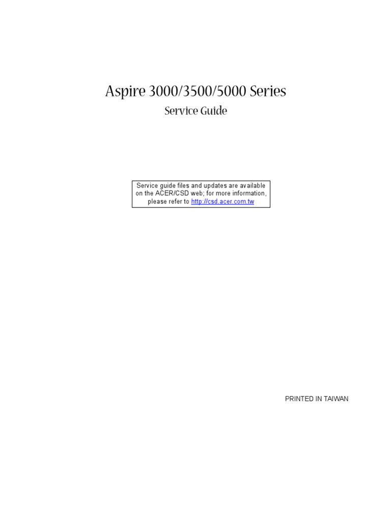 Aspire 3000/3500/5000 Series: Service Guide | PDF | Computer Keyboard ...